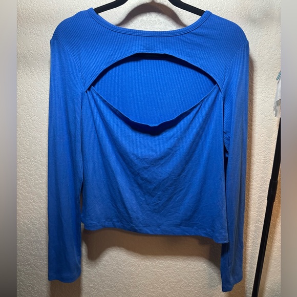 wild fable | Tops | Wild Fable Blue Cut Out Long Sleeve Blouse | Poshmark